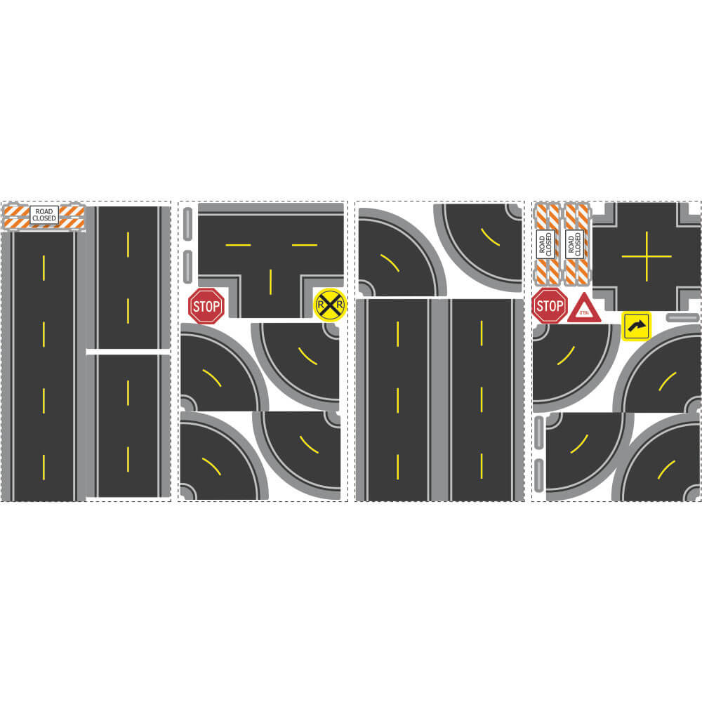 Build-a-Road Wall Decals Printed Sheet