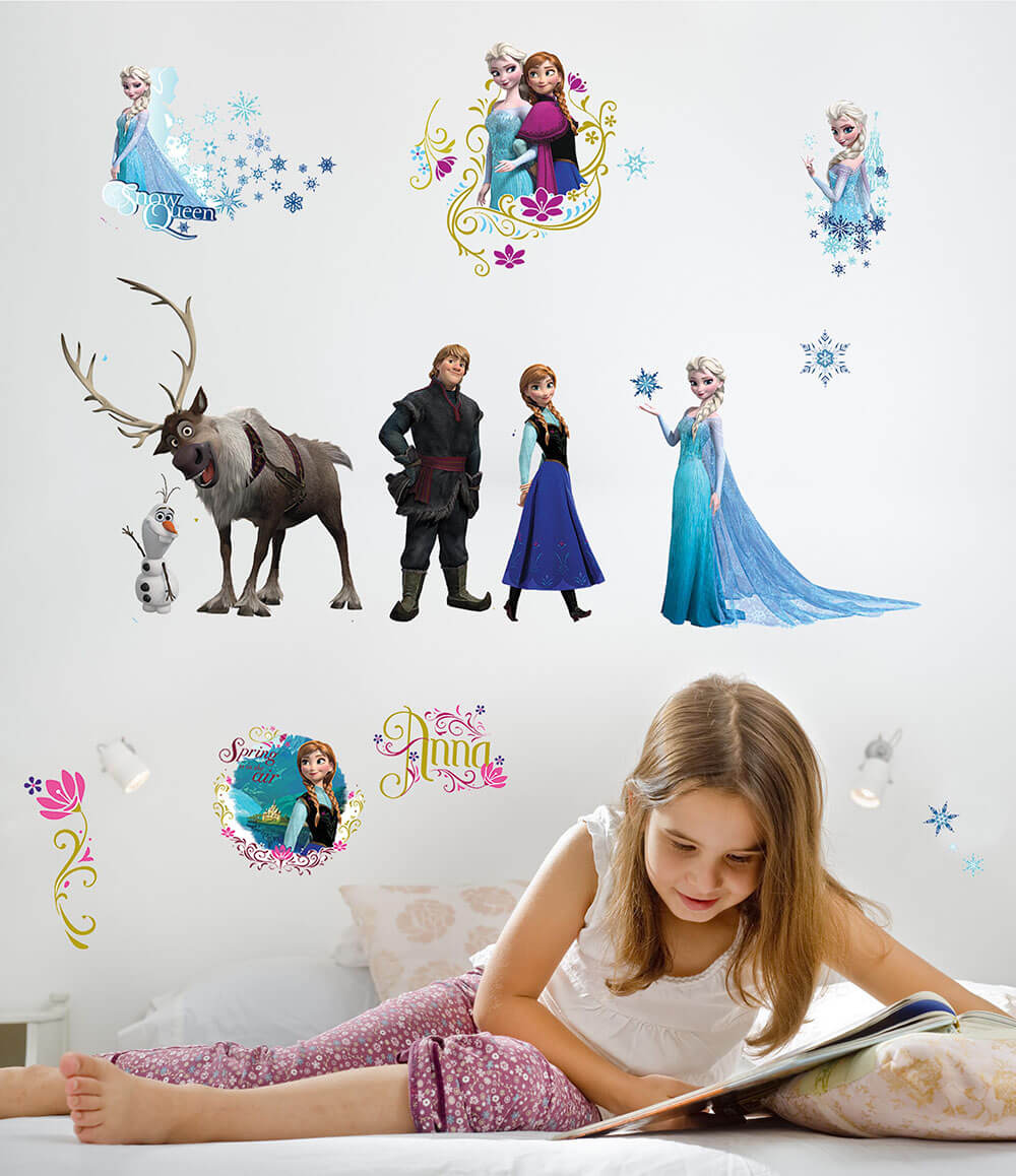 Disney's Frozen Movie Wall Decals w/Glitter Installed