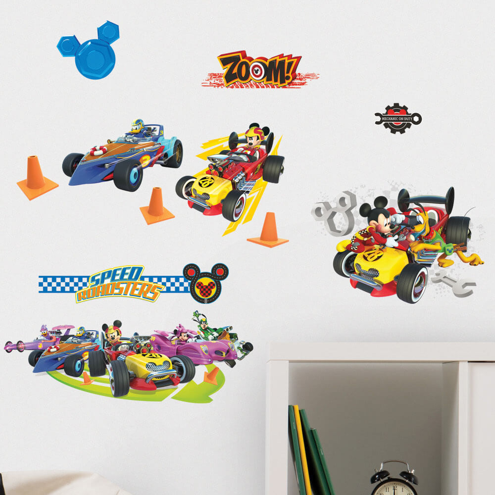 Disney Mickey Mouse & the Roadster Racers Wall Decals Installed
