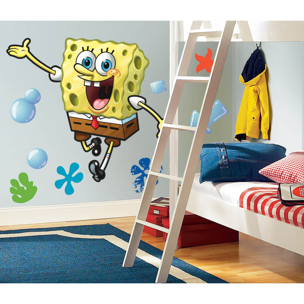 Wallhogs SpongeBob Squarepants Giant Wall Decal Installed